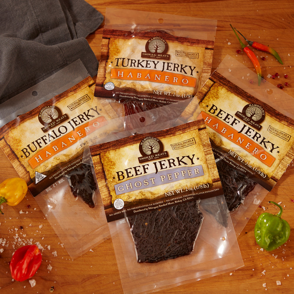 Fiery Frenzy Jerky Combo | 1/8Lb Habanero Beef, Ghost Pepper Beef ...